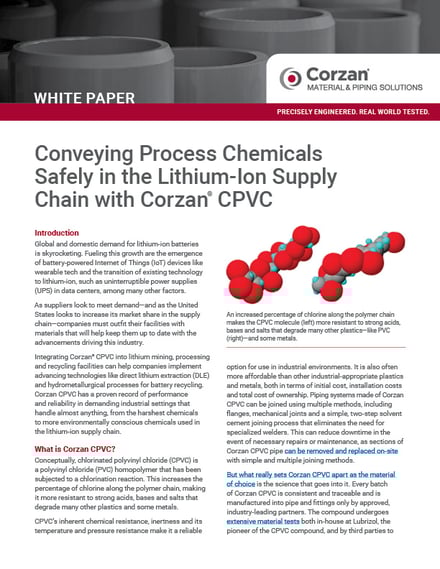 Corzan® CPVC and the Lithium Battery Supply Chain White Paper | Corzan ...