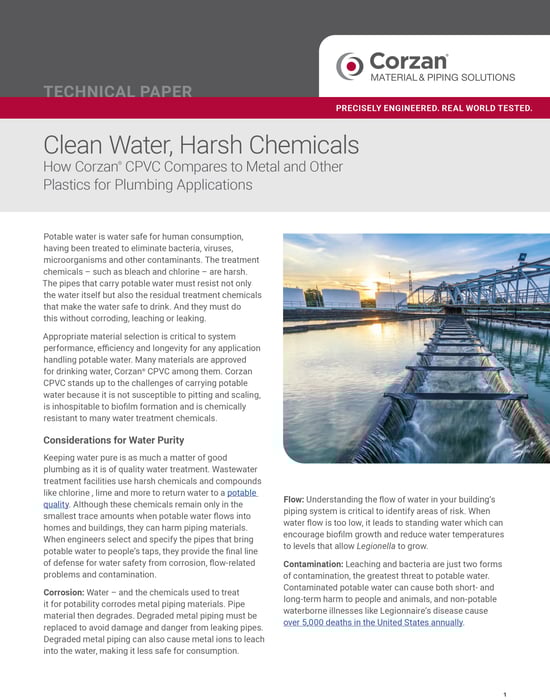 How CPVC Compares to Metal & Other Plastics for Plumbing | Corzan® CPVC