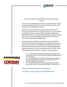 Plenum Rating | Corzan® Material and Piping Solutions | Corzan® CPVC
